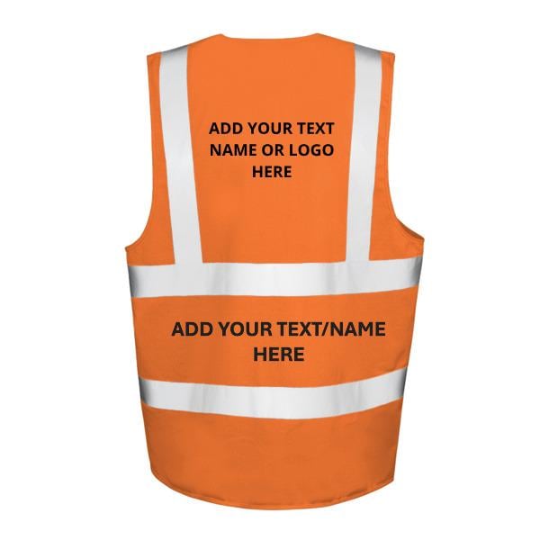 Customised Zip ID Safety Tabard/vests Printed Safety High Visibility ...