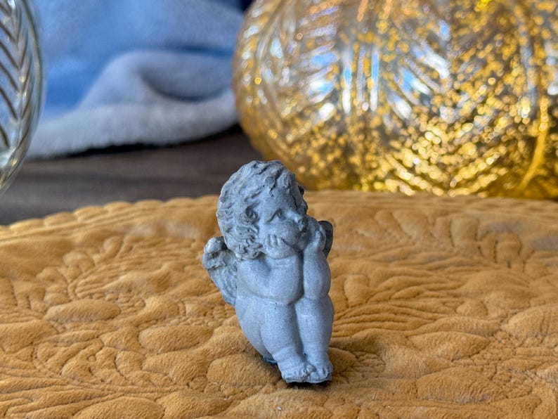 Concrete Cherub Sitting Decor - Etsy