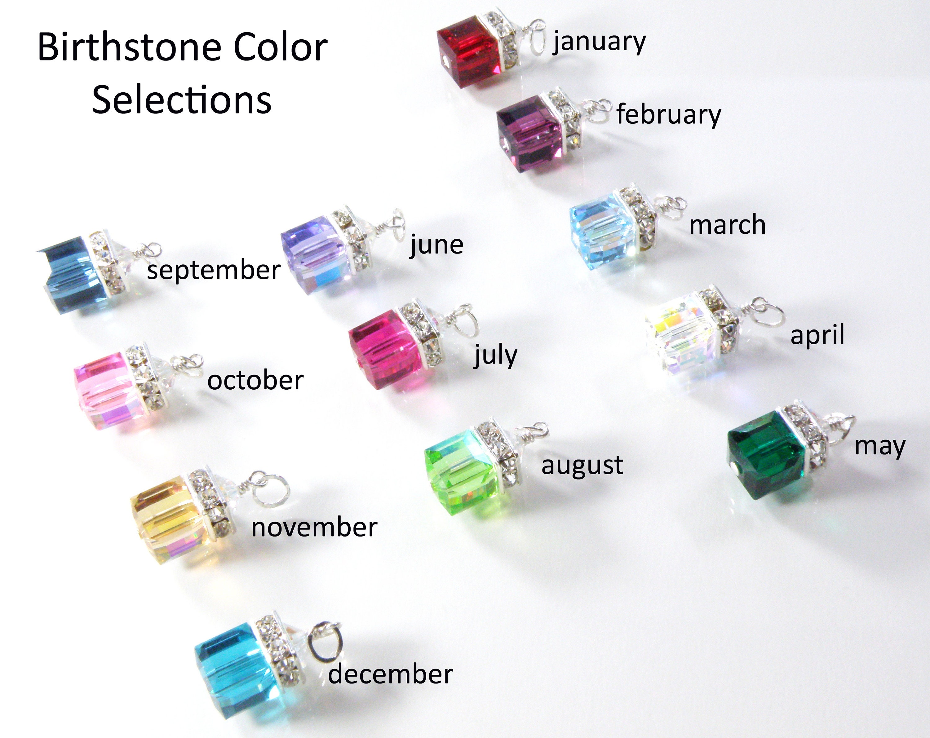 Modern Birthstone Necklace Personalized Gift for Mom, Custom Crystal ...