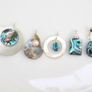 Teardrop Abalone Pendant, Gold Filled or Sterling Silver Chain Necklace ...