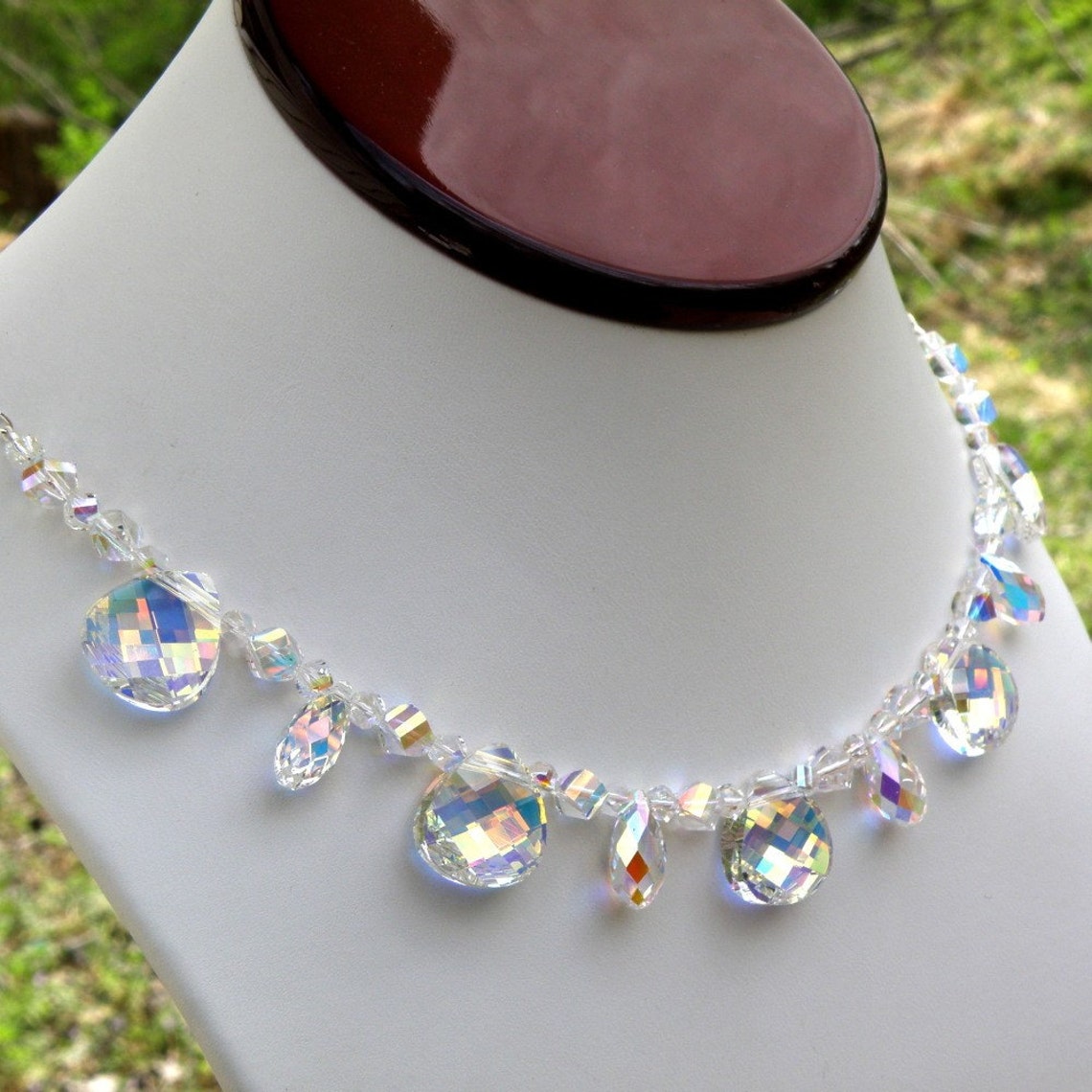 Swarovski Crystal Wedding Necklace Crystal Bride Jewelry - Etsy
