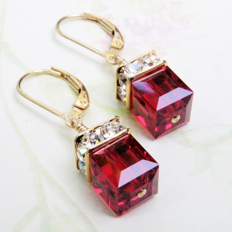 Red Art Deco Swarovski - Etsy