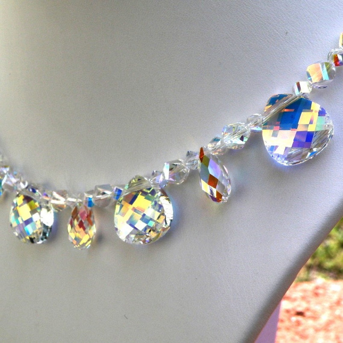 Swarovski Crystal Wedding Necklace Crystal Bride Jewelry - Etsy