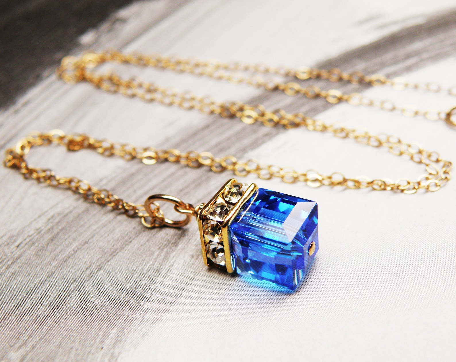 Royal Blue Crystal Jewelry Gold Filled Bright Sapphire | Etsy