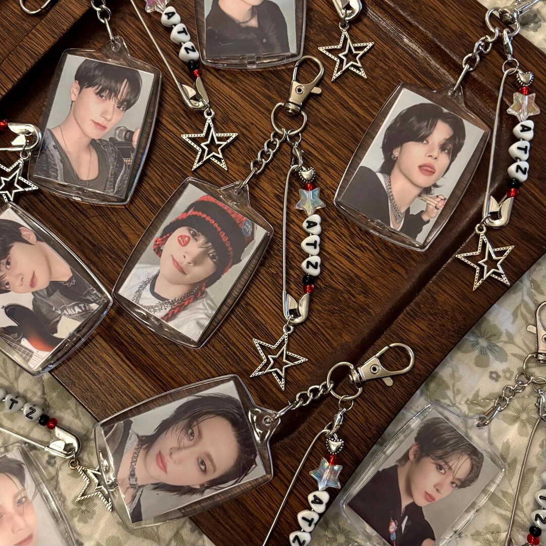 Ateez Emoteez Safety Pin Photo Keychain | Kpop Gifts & Merch | Atiny ...