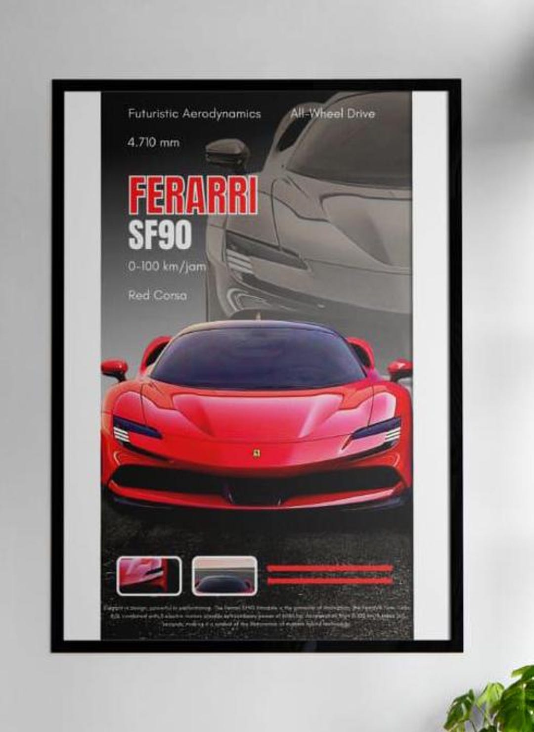 Ferrari SF90 Poster Template for Canva Professional Digital Design ...