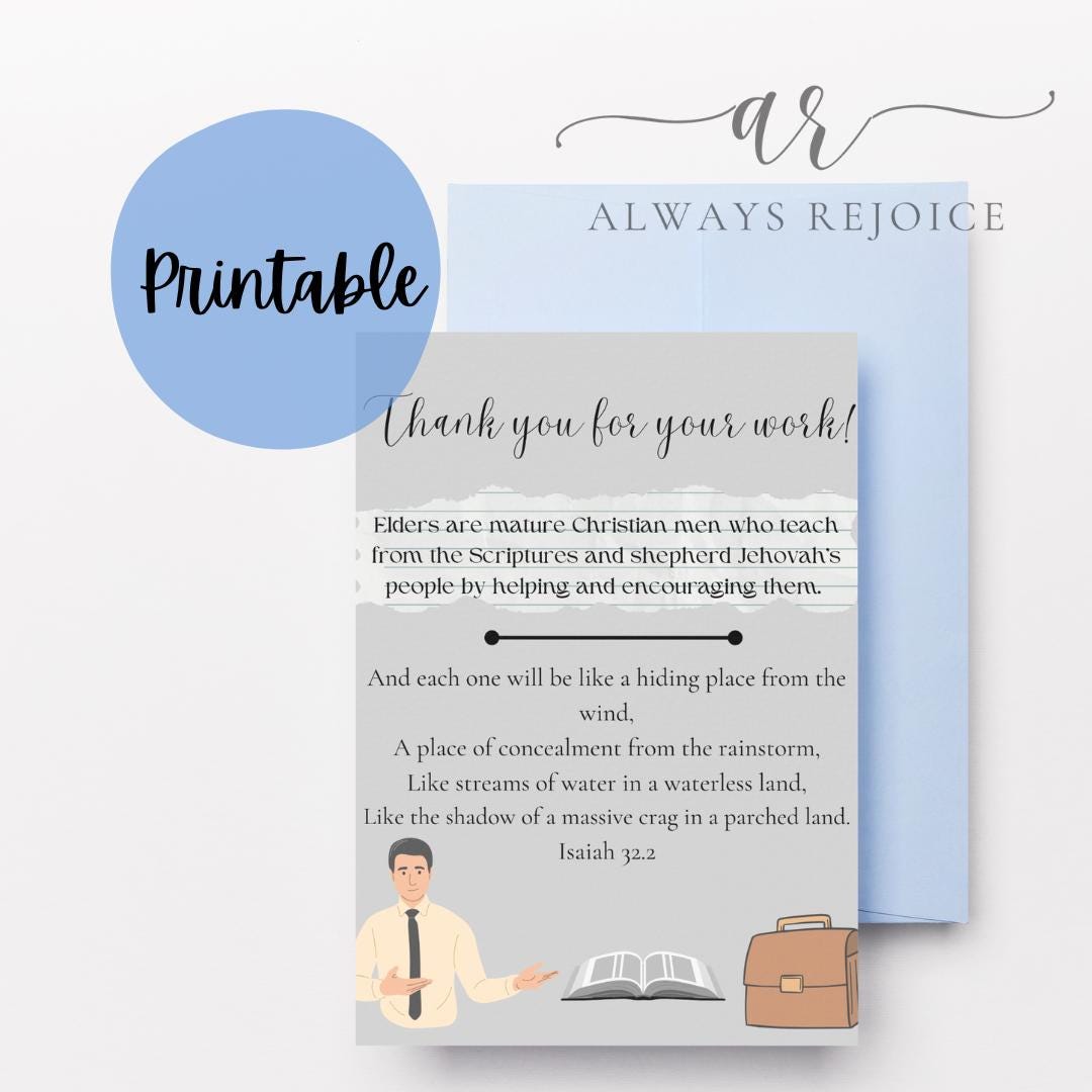 JW Printable Elders Greeting Card | Bible Verse | Encouraging Notes ...