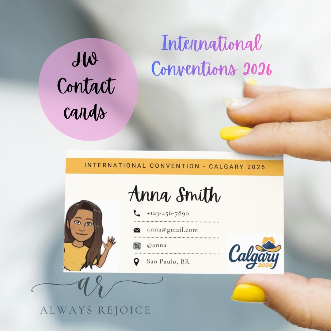 Jw Customizable Contact Cards Printable International Special ...