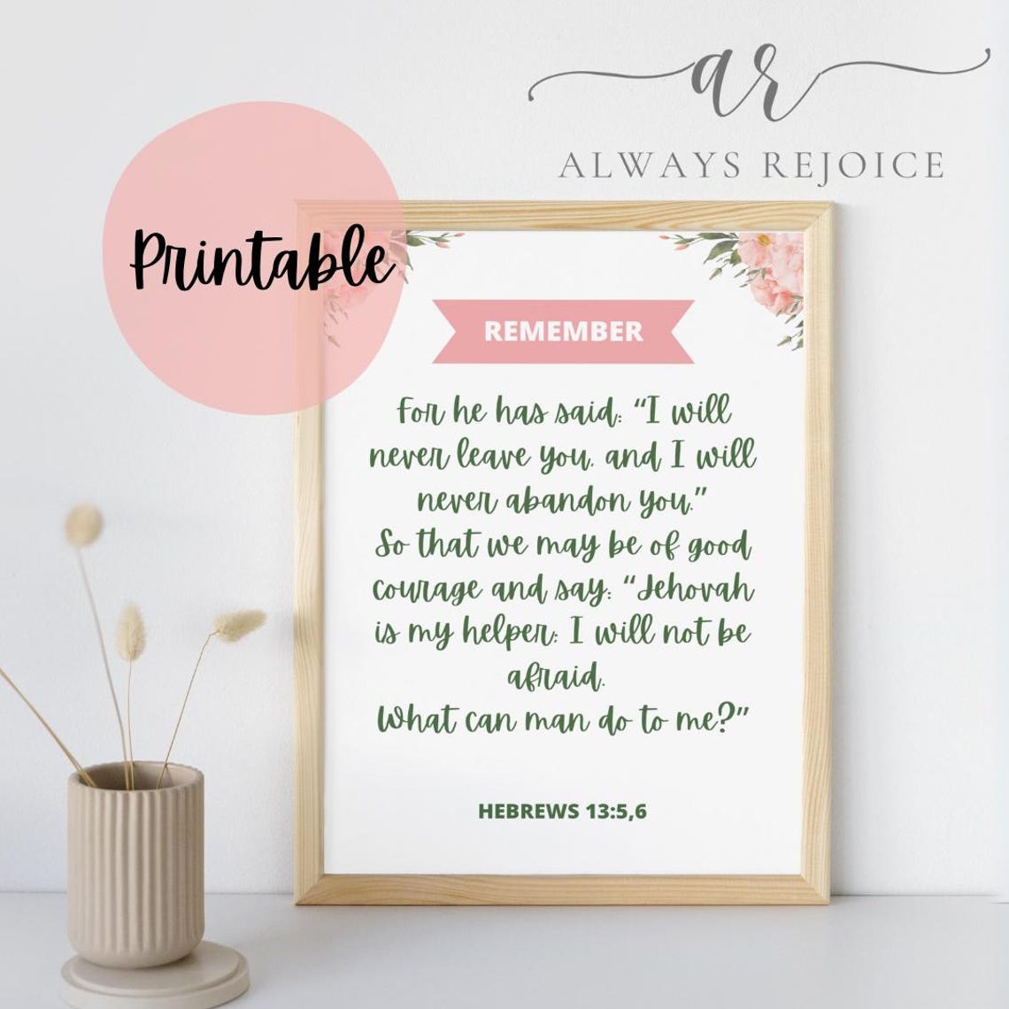 JW Printable Design Bible Verse | Encouraging Notes | Wall Decor ...