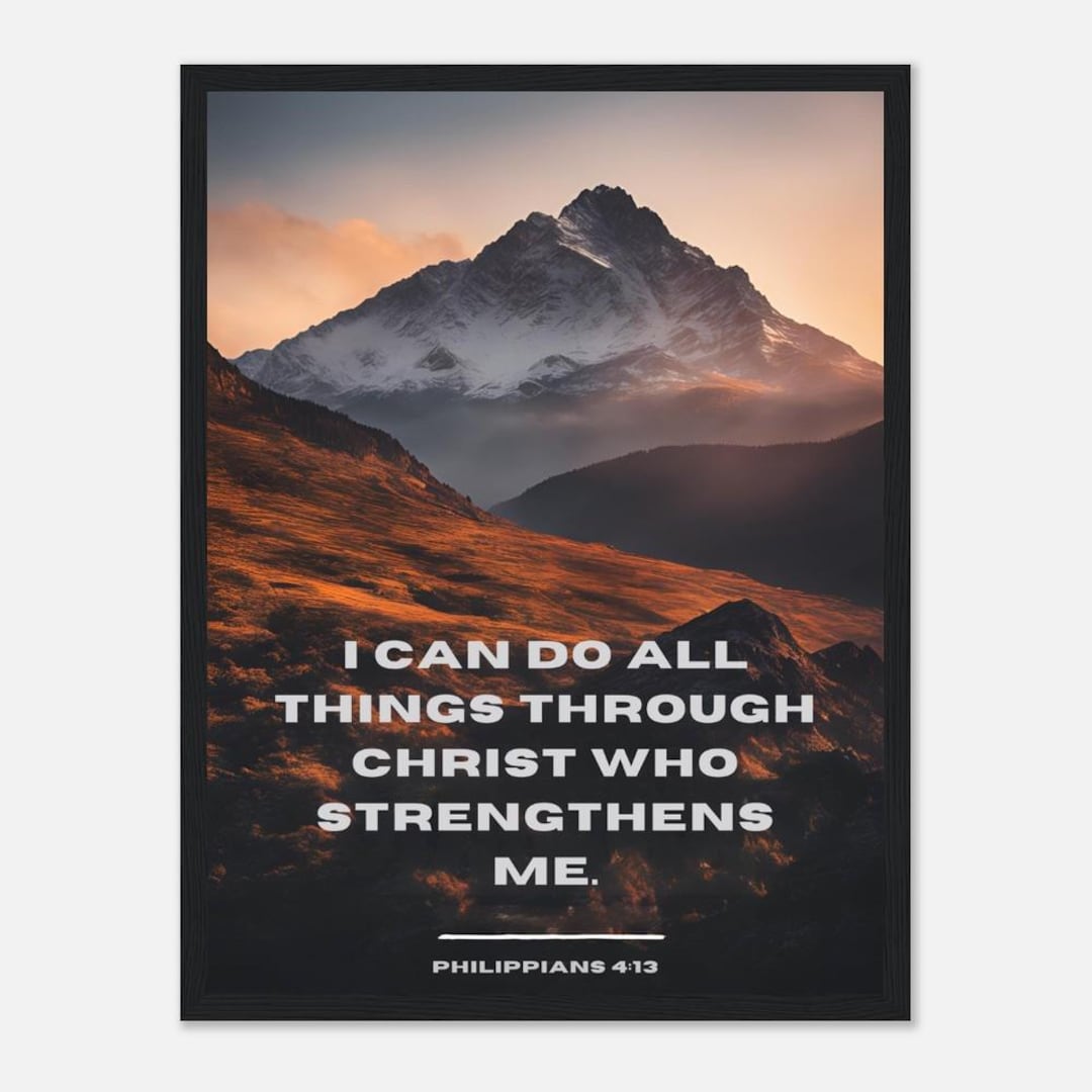 Philippians 4:13 Bible Verse Wooden Framed Wall Art Poster 30x40 Cm ...