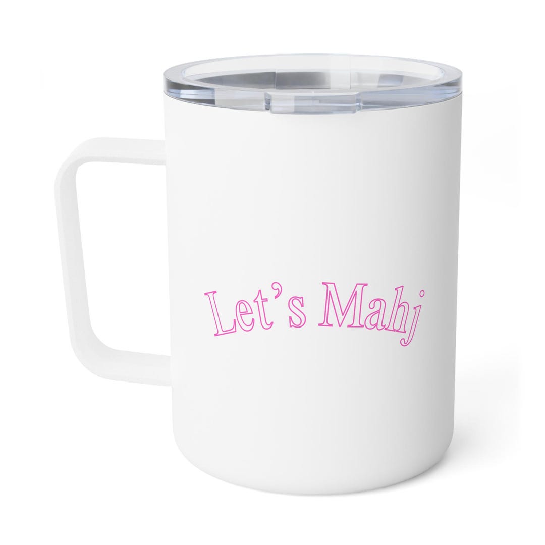 Mahjong Insulated Mug, Let's Mahj Cup, Mahjong Lover Gift, Coffee ...