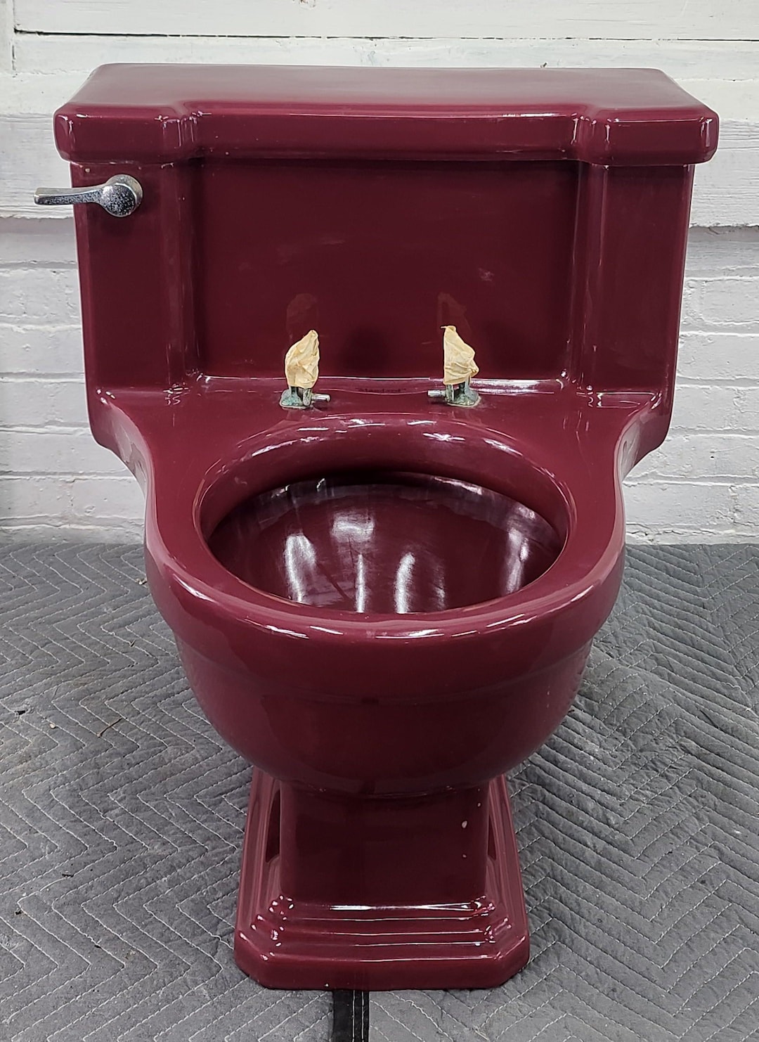 Maroon Toilet Lowboy Style American Standard Vintage Bathroom Fixture ...