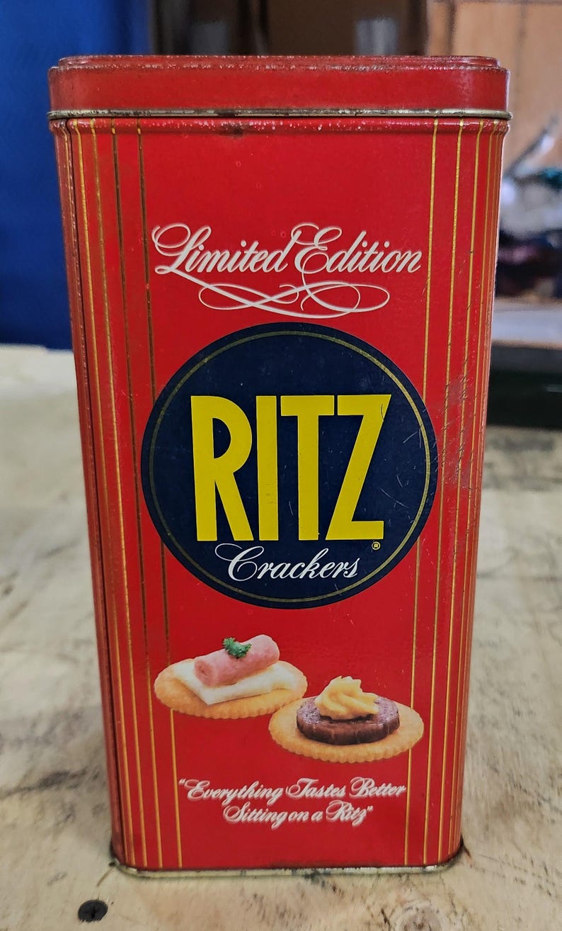 Ritz Cracker Vintage Tin Can Nabisco Food Storage - Etsy