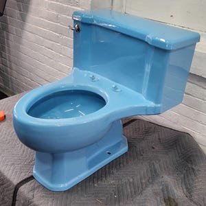 Kohler Bright Blue Vintage Bathroom Toilet Elongated Bowl One Piece ...