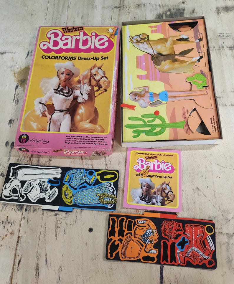 Western Barbie Color Forms Dress up Doll Vintage Toy Original Box Color ...