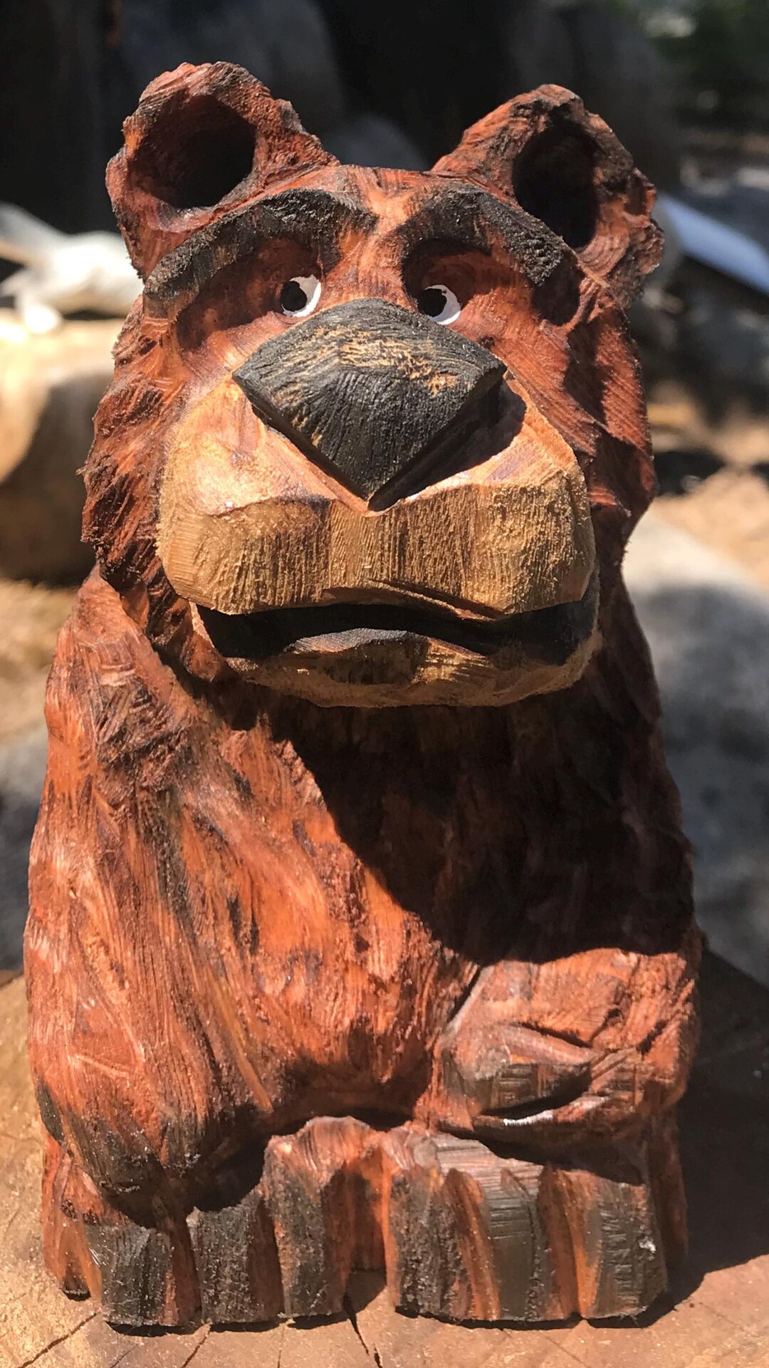 Mr. Brown Bear Carving - Chainsaw Carved by the Outdoor Carver - Outdoor Decor - Yard Art - Home ...