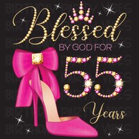 Happy 55th Birthday Cake Topper Svg, Cake Topper Svg, 55th Birthday Svg ...