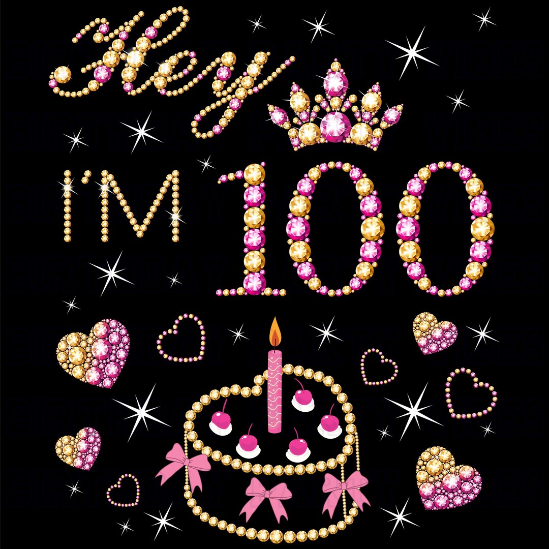 100th Birthday Design: Diamond Cake, Queen, Woman (PNG Transparent ...