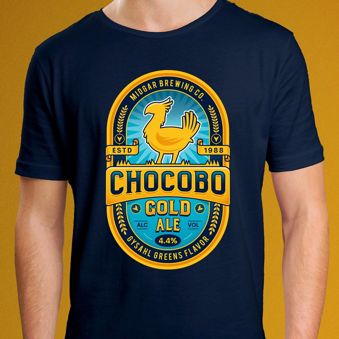 Chocobo Gold Beer Emblem Unisex T-shirt // Final Fantasy Video Game ...