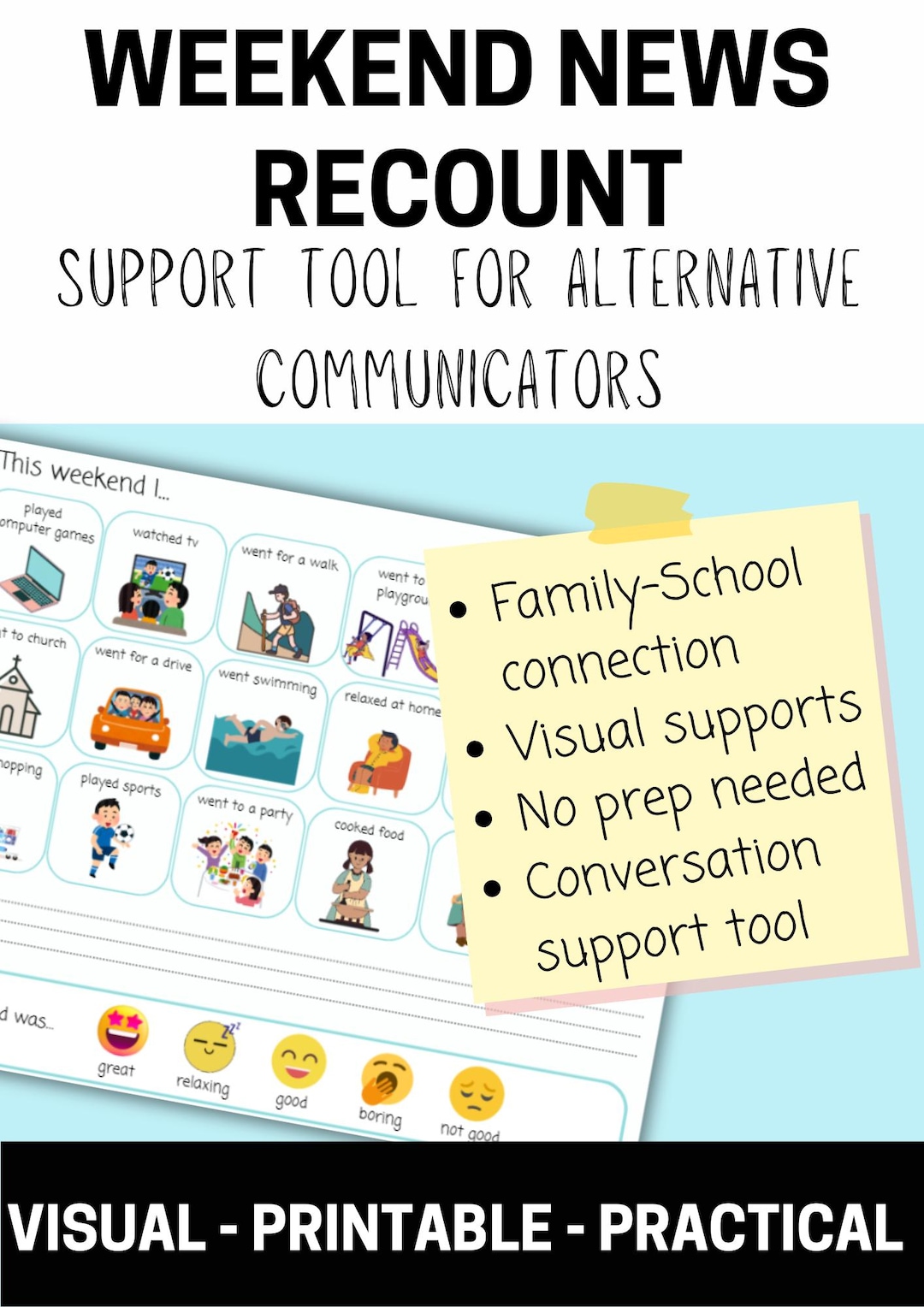 Weekend News & Recount Printable: Communication Support for Students ...