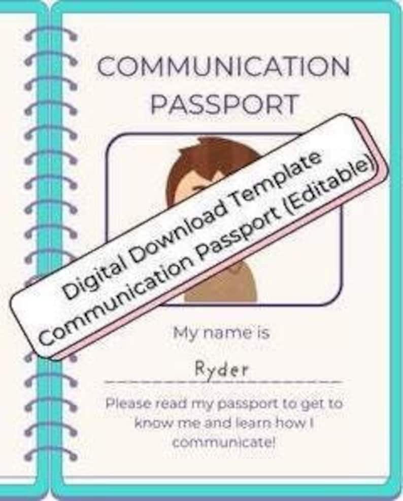 Communication Passport Template: Build Connections; Speech Therapy ...