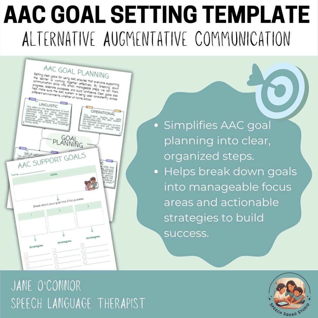 AAC Goal Planning – Support Guide & Printable Template (speech Therapy ...