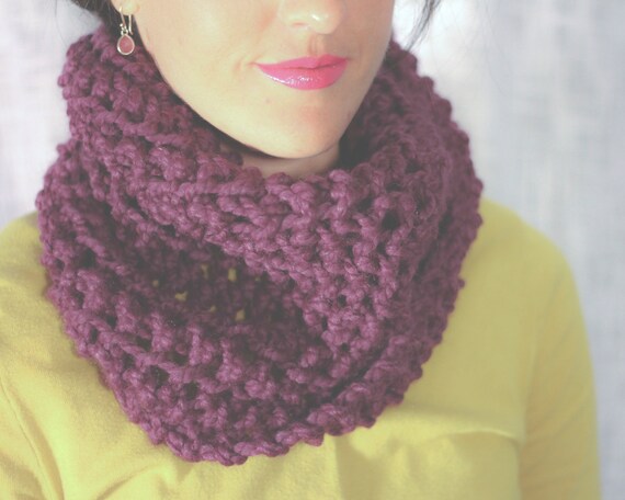 Items similar to Purple Cowl Scarf - pullover on Etsy