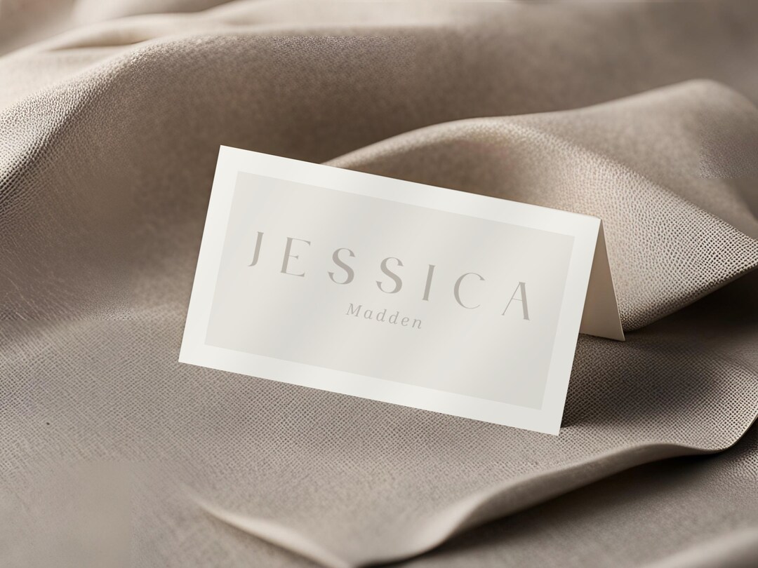 Modern Minimalist Folded Placement Card Template Editable & Printable ...