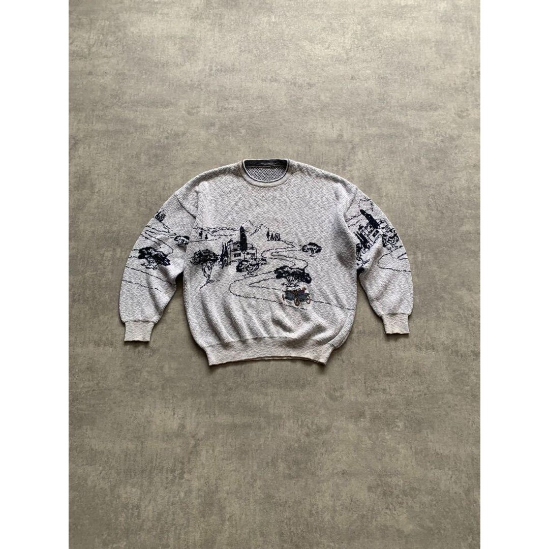 Grandpa Y2K Interesting Pattern Sweater Jumper Mens Size 56 Grey - Etsy