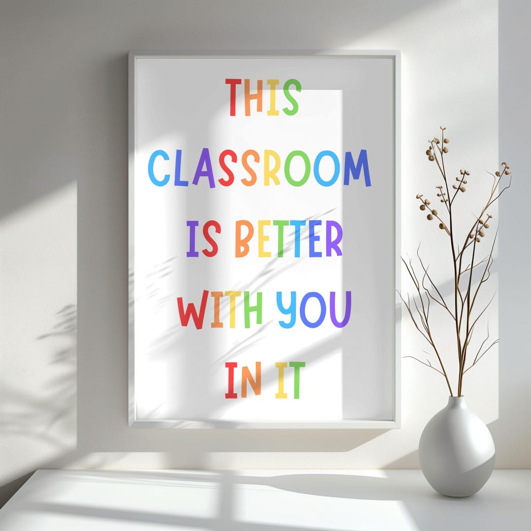 Rainbow Classroom Decor, Classroom Quotes, Inspirational Wall Art ...