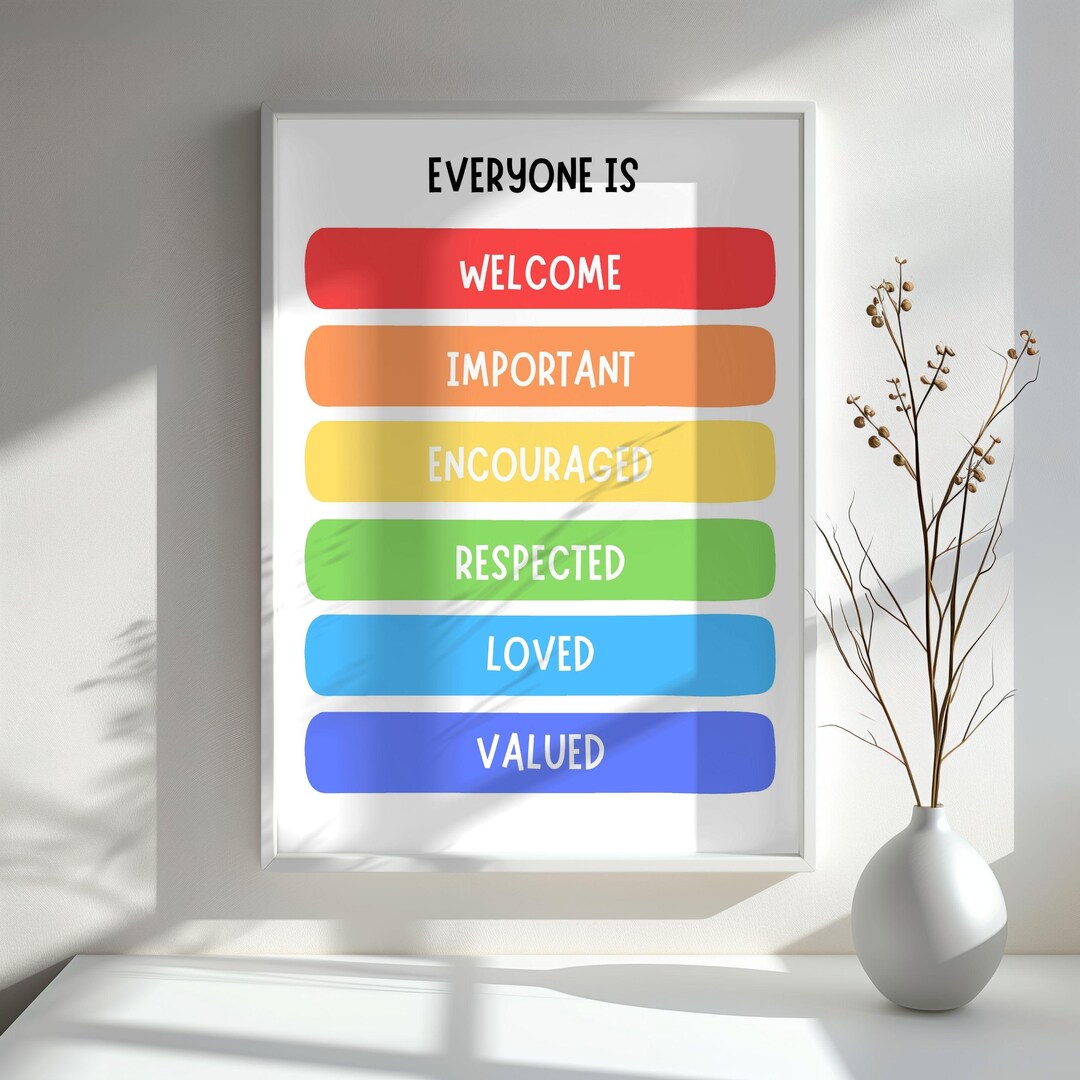 Everyone is Welcome, Affirmations for Kids, Homeschool Decor, Classroom ...