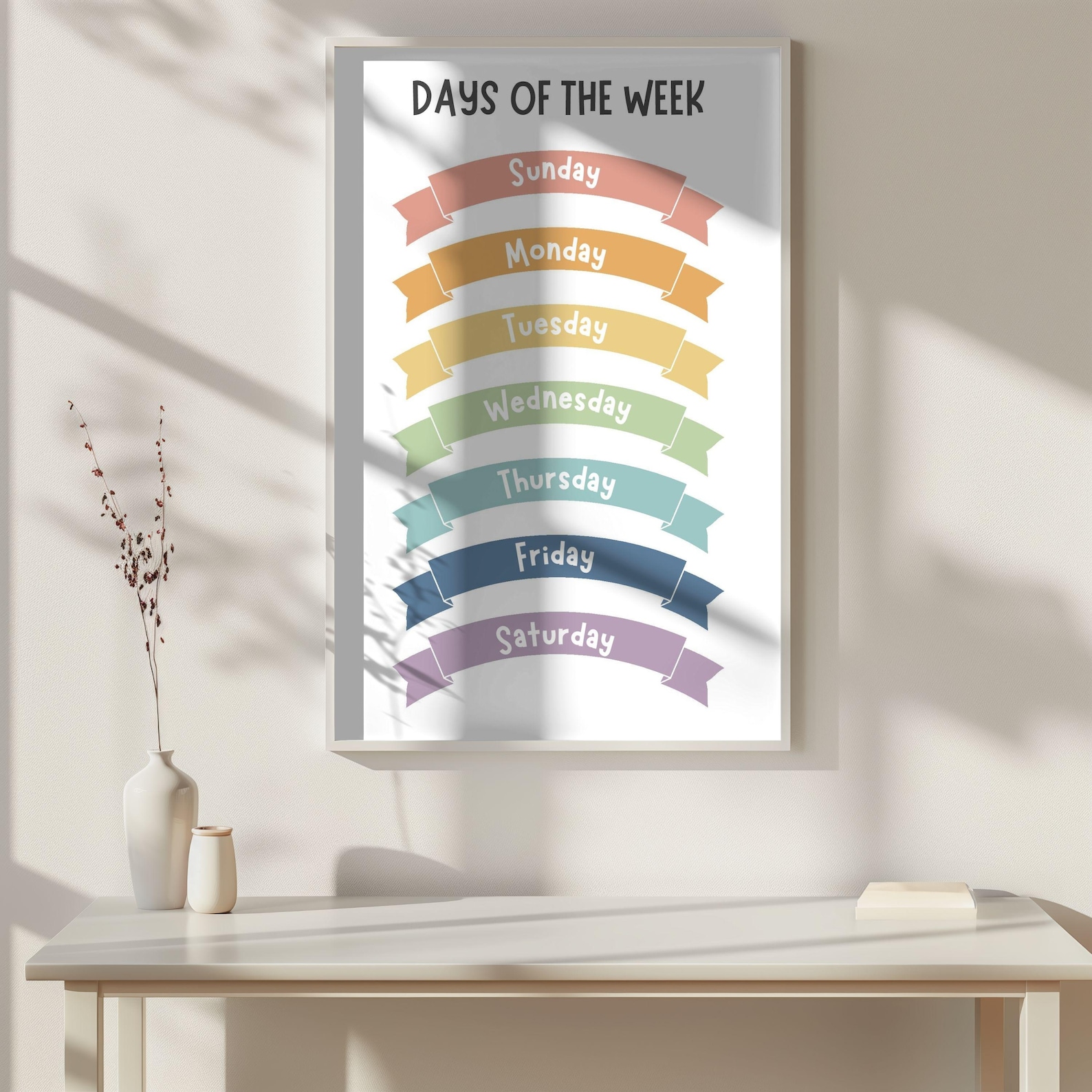 Days of the Week Printable, Educational Wall Art, Homeschool Decor ...