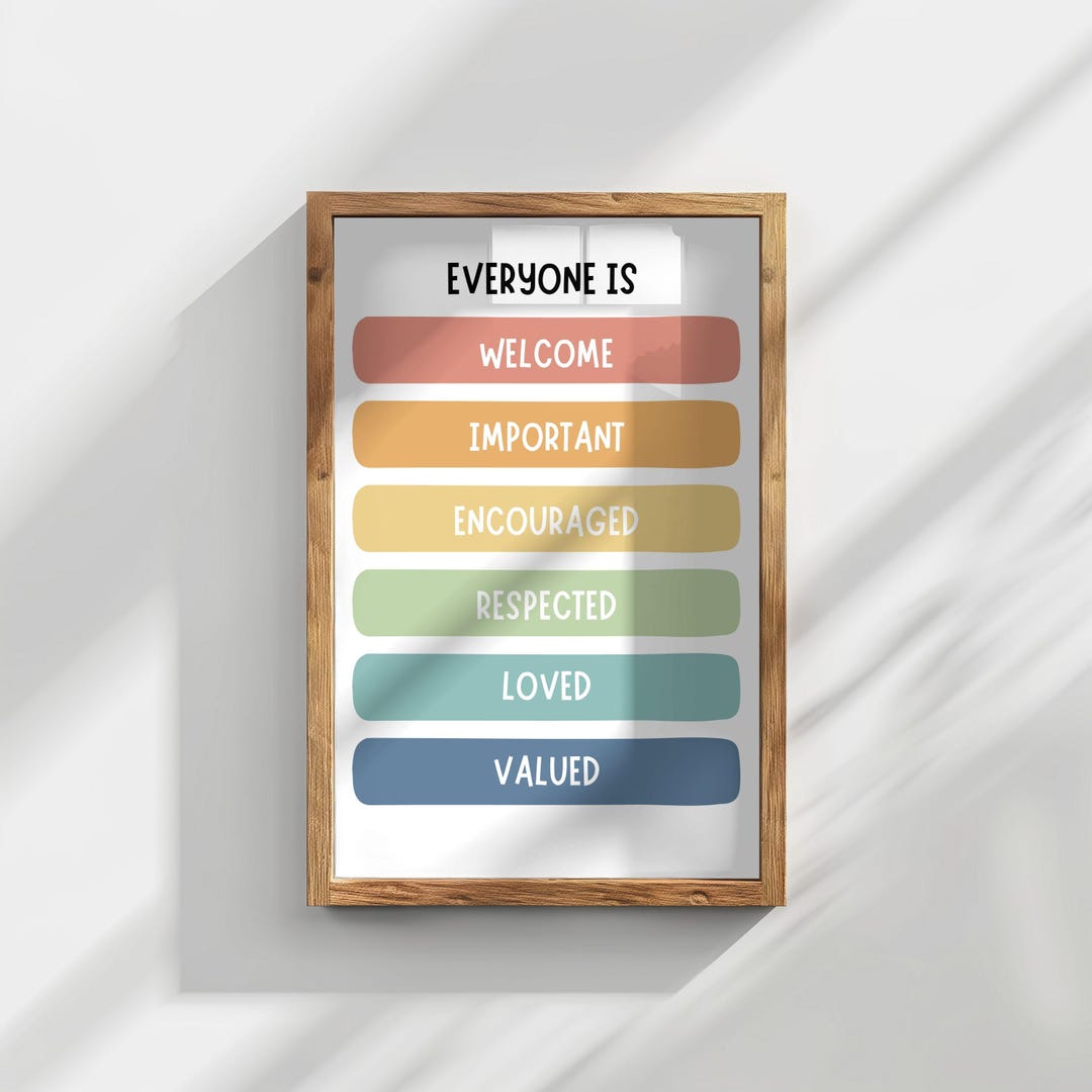 Everyone is Welcome, Affirmations for Kids, Homeschool Decor, Classroom ...