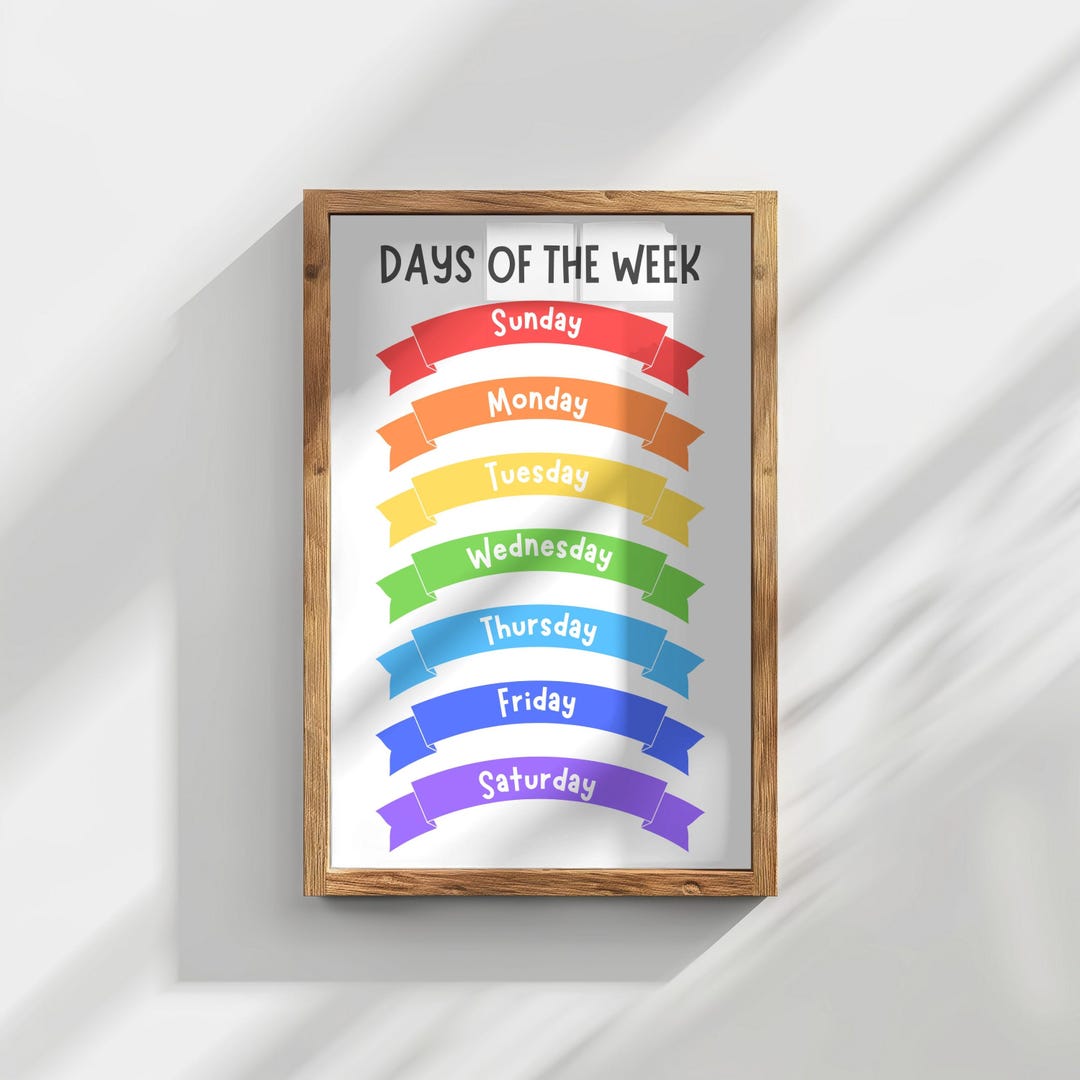 Days of the Week Printable, Educational Wall Art, Homeschool Decor ...