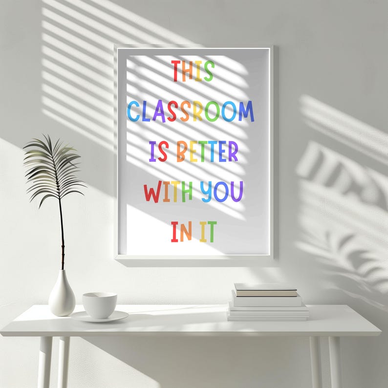 Rainbow Classroom Decor, Classroom Quotes, Inspirational Wall Art ...