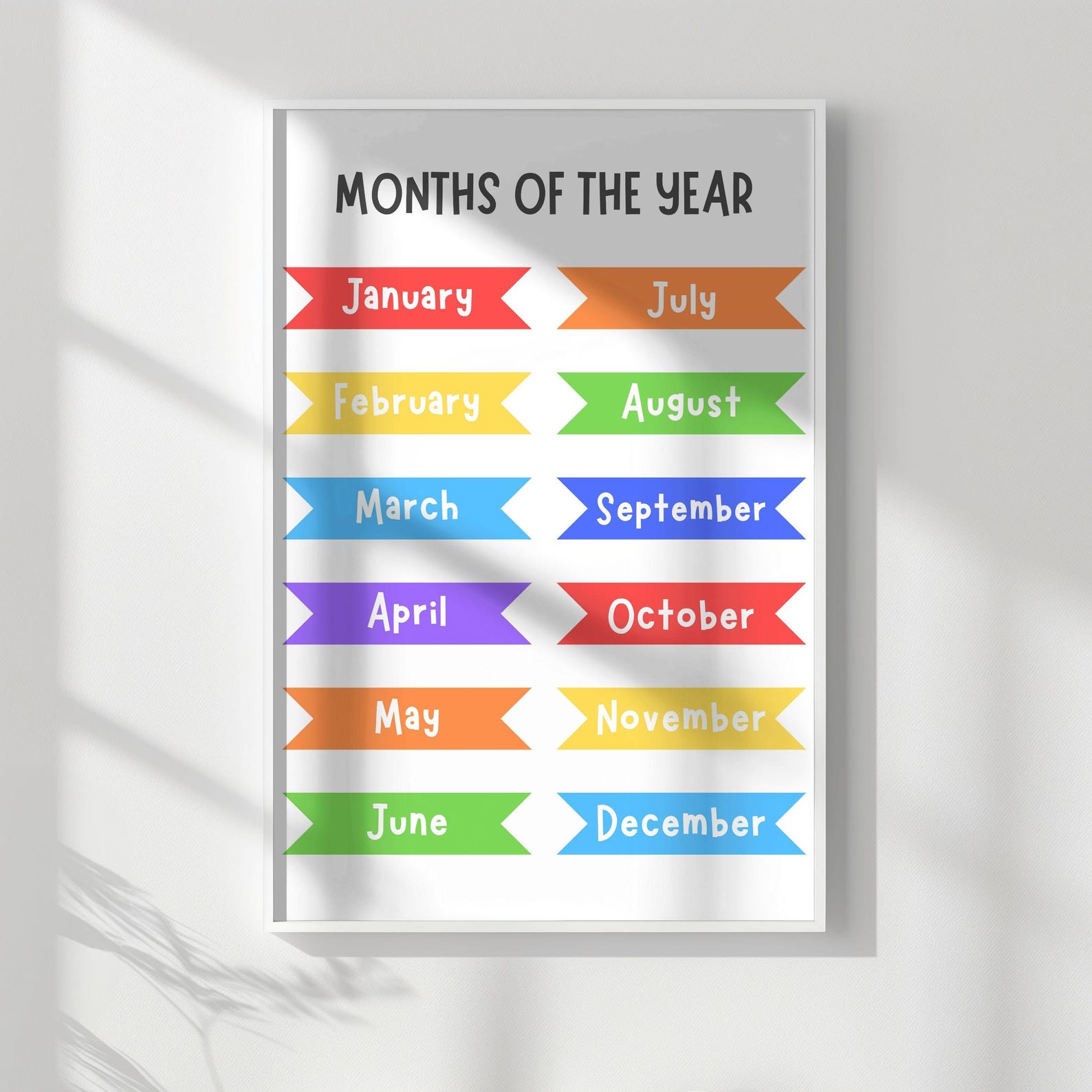 Months of the Year Printable, Educational Posters, Rainbow Classroom ...