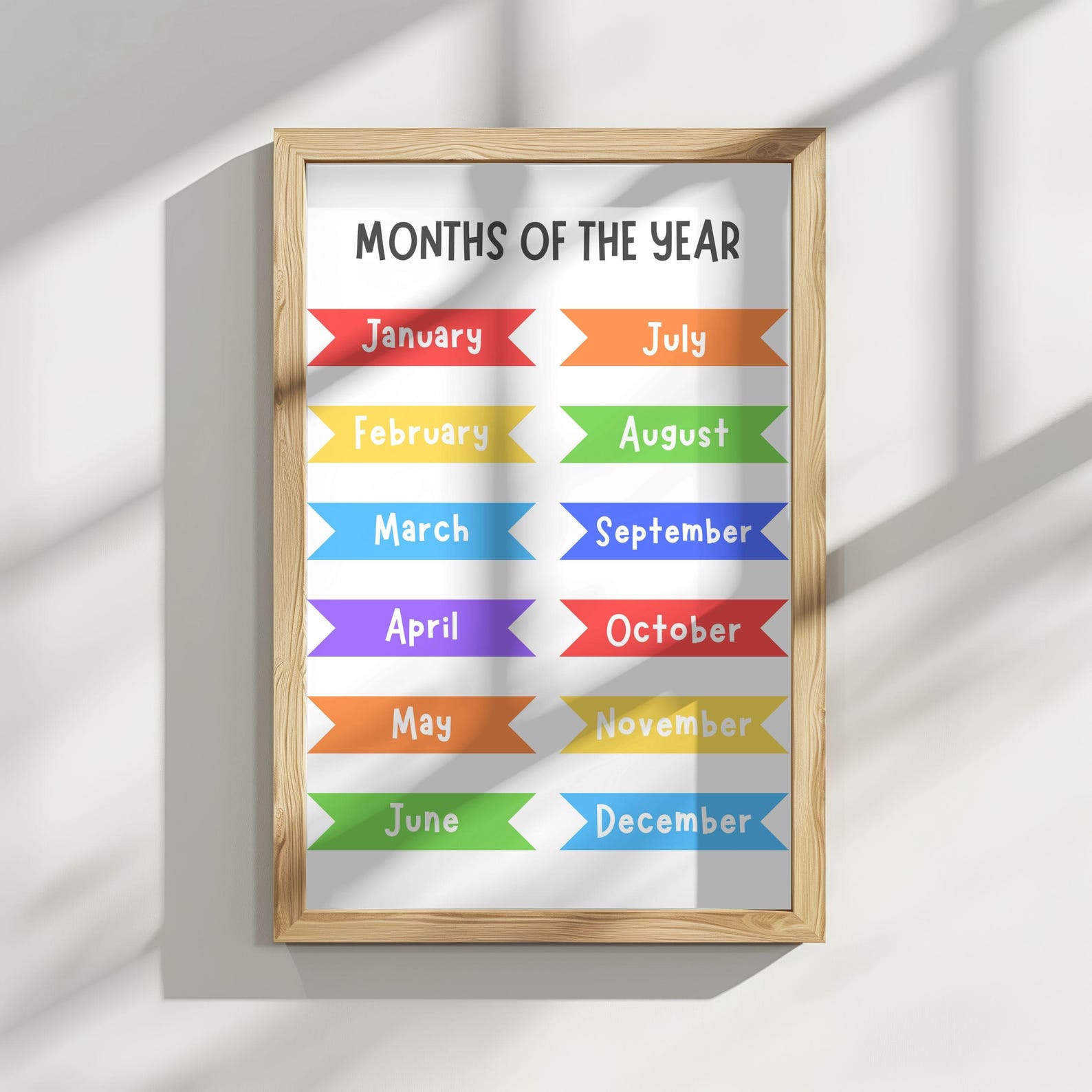 Months of the Year Printable, Educational Posters, Rainbow Classroom ...