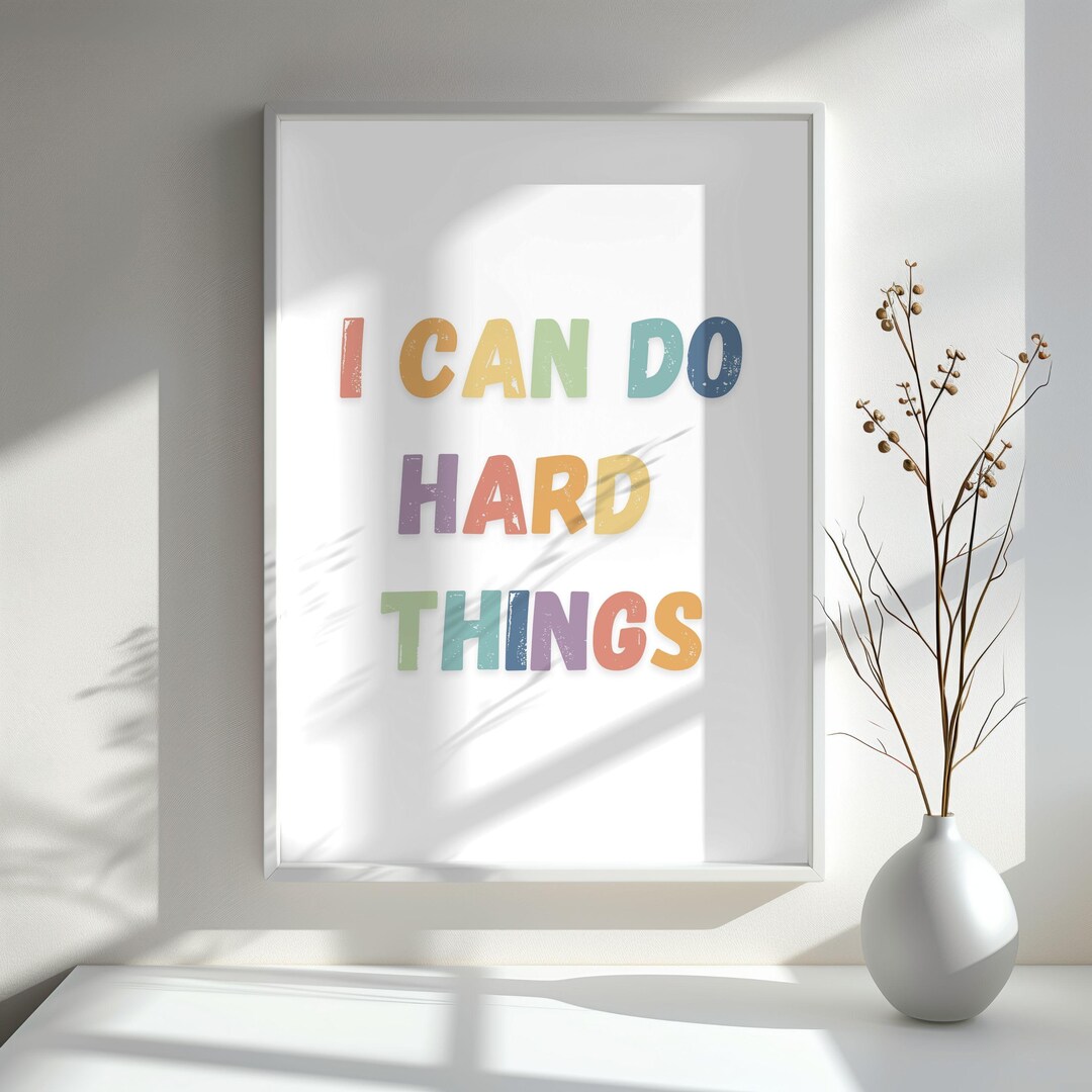 I Can Do Hard Things Poster, Kids Positive Affirmations, Kids ...