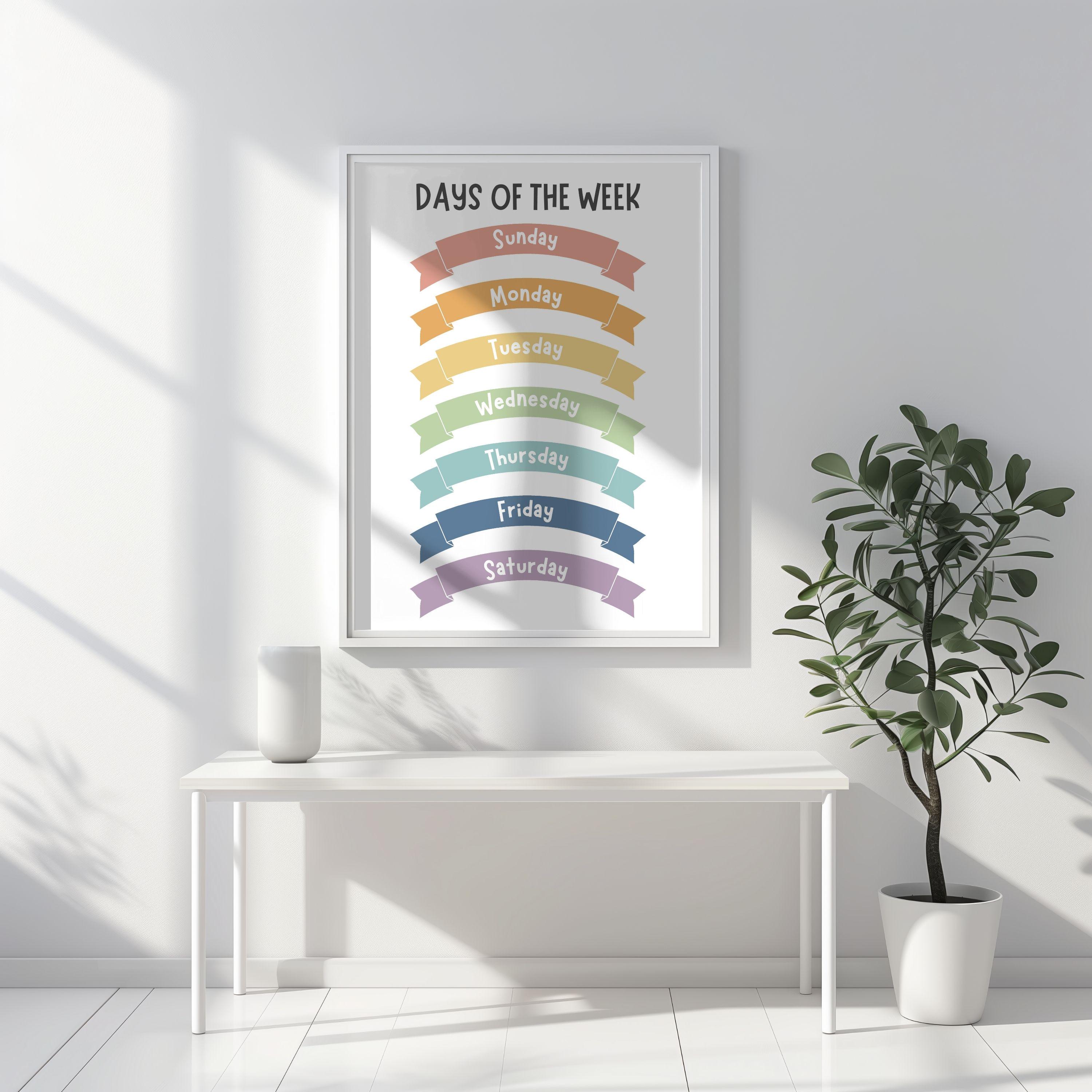 Days of the Week Printable, Educational Wall Art, Homeschool Decor ...