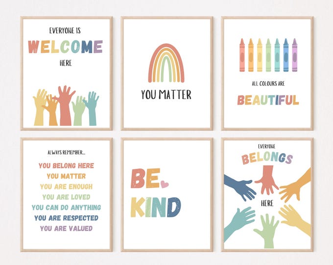 Safe Space for Everyone Poster Printable, Pride Flag Hearts, LGBTQ ...