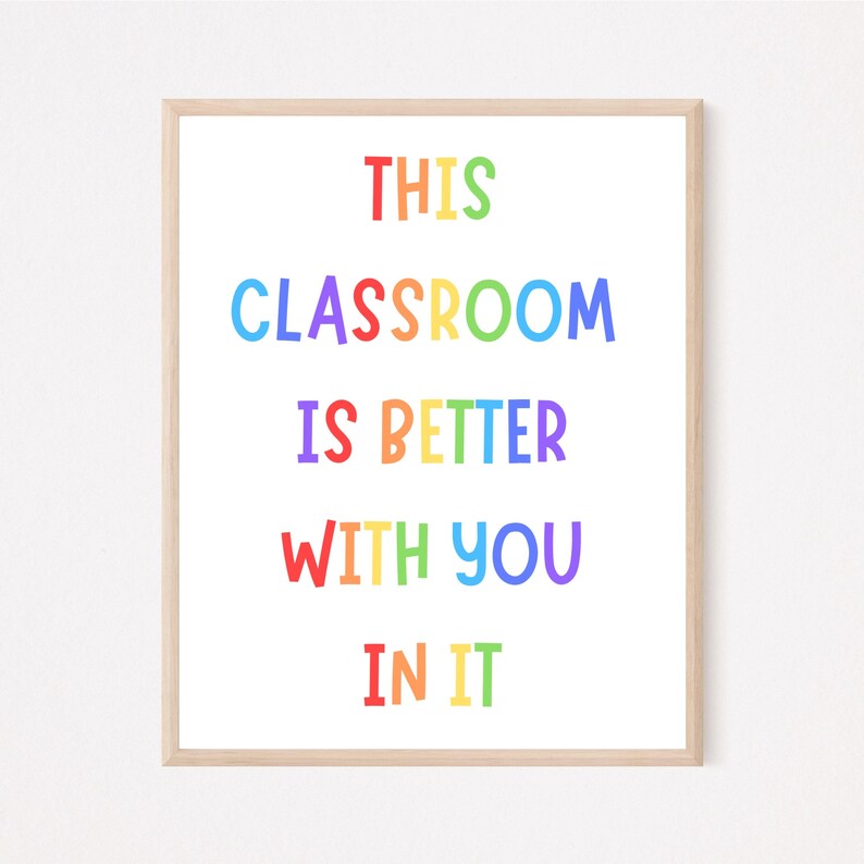 Rainbow Classroom Decor, Classroom Quotes, Inspirational Wall Art ...