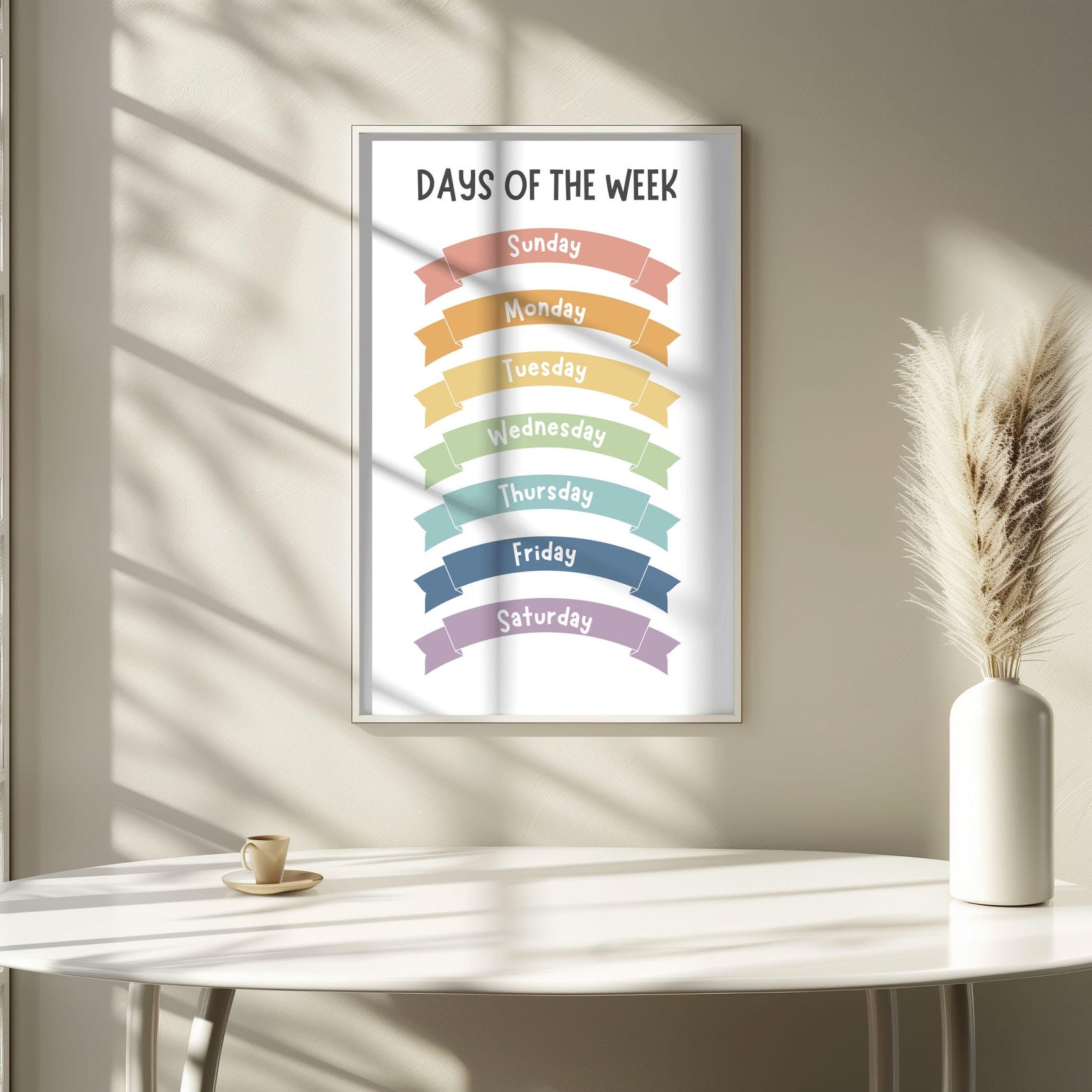 Days of the Week Printable, Educational Wall Art, Homeschool Decor ...