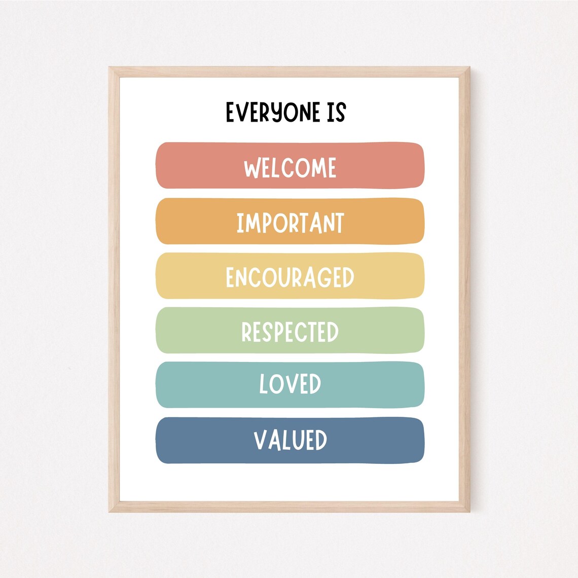 Everyone is Welcome, Affirmations for Kids, Homeschool Decor, Classroom ...