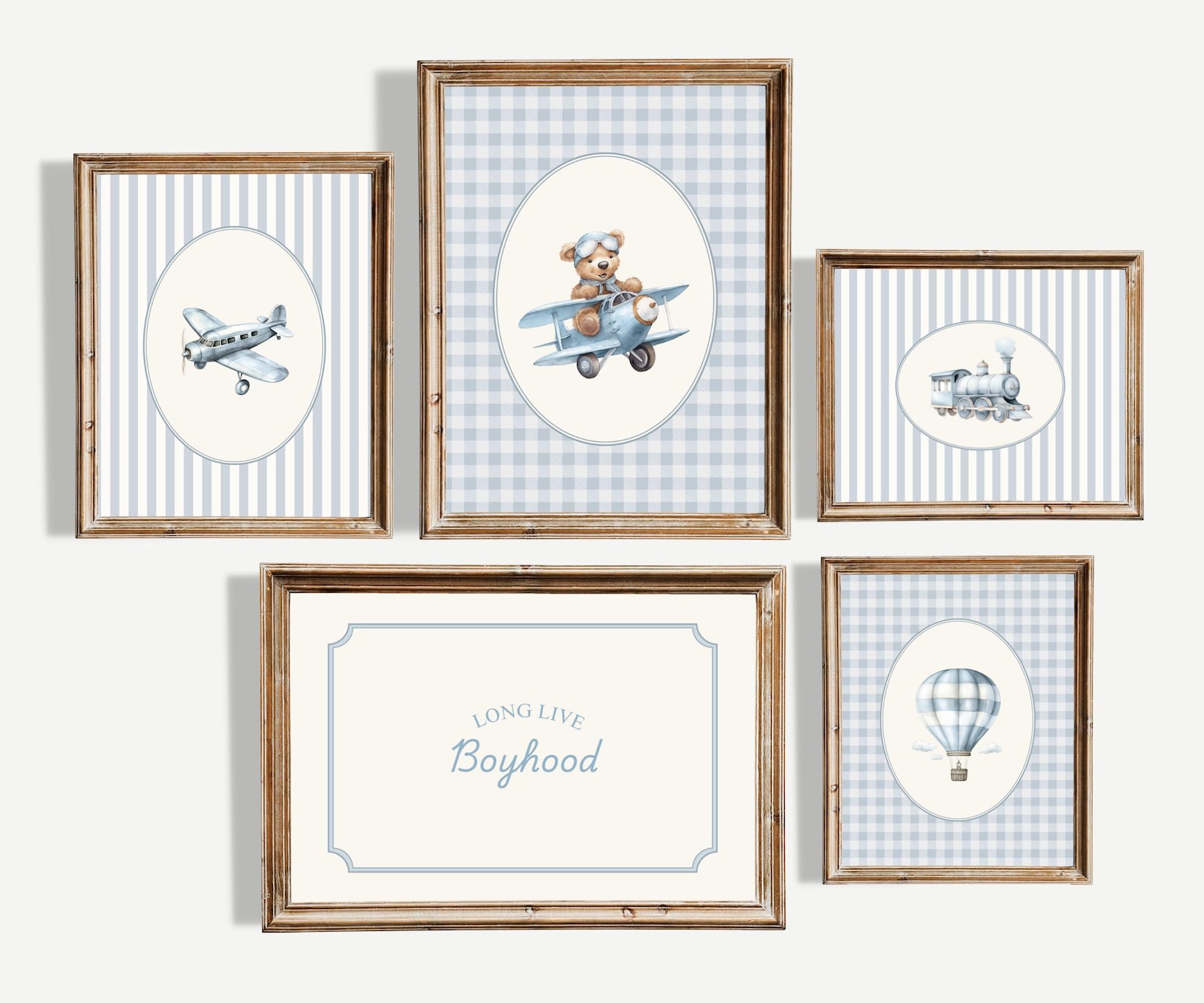 Vintage Boy Nursery, Blue Gingham Prints, Coquette Nursery, Timeless ...