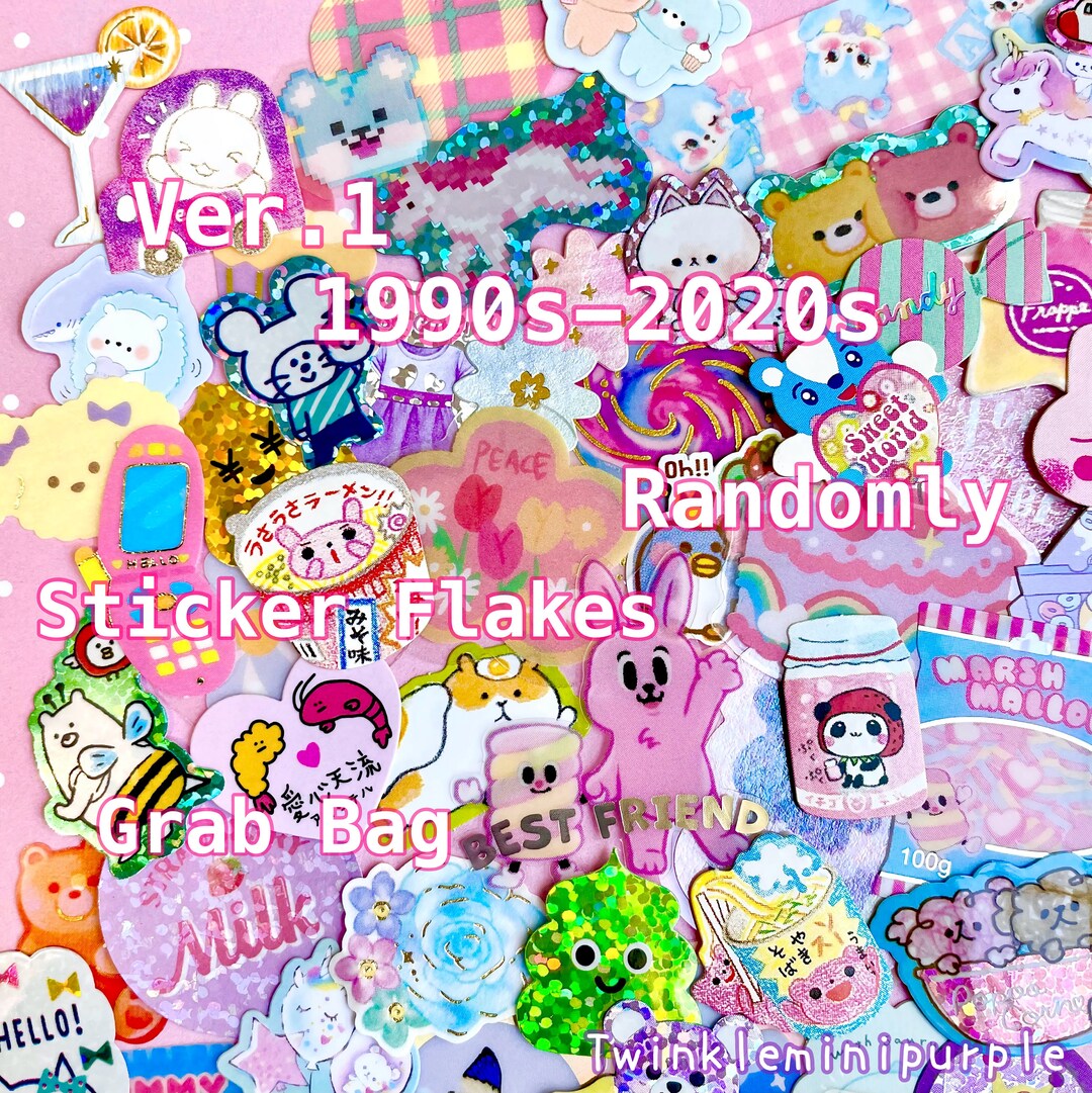 Ver.1 RARE 1990s, 2000s, 2010s, 2020s, Random Sticker Flakes Grab Bag ...