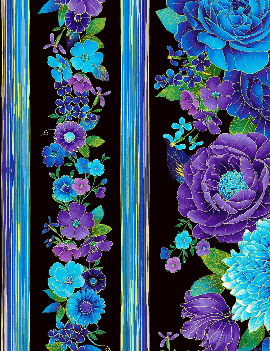 Blue Purple Stripe Utopia Metallic Fabric CM1019 - Etsy