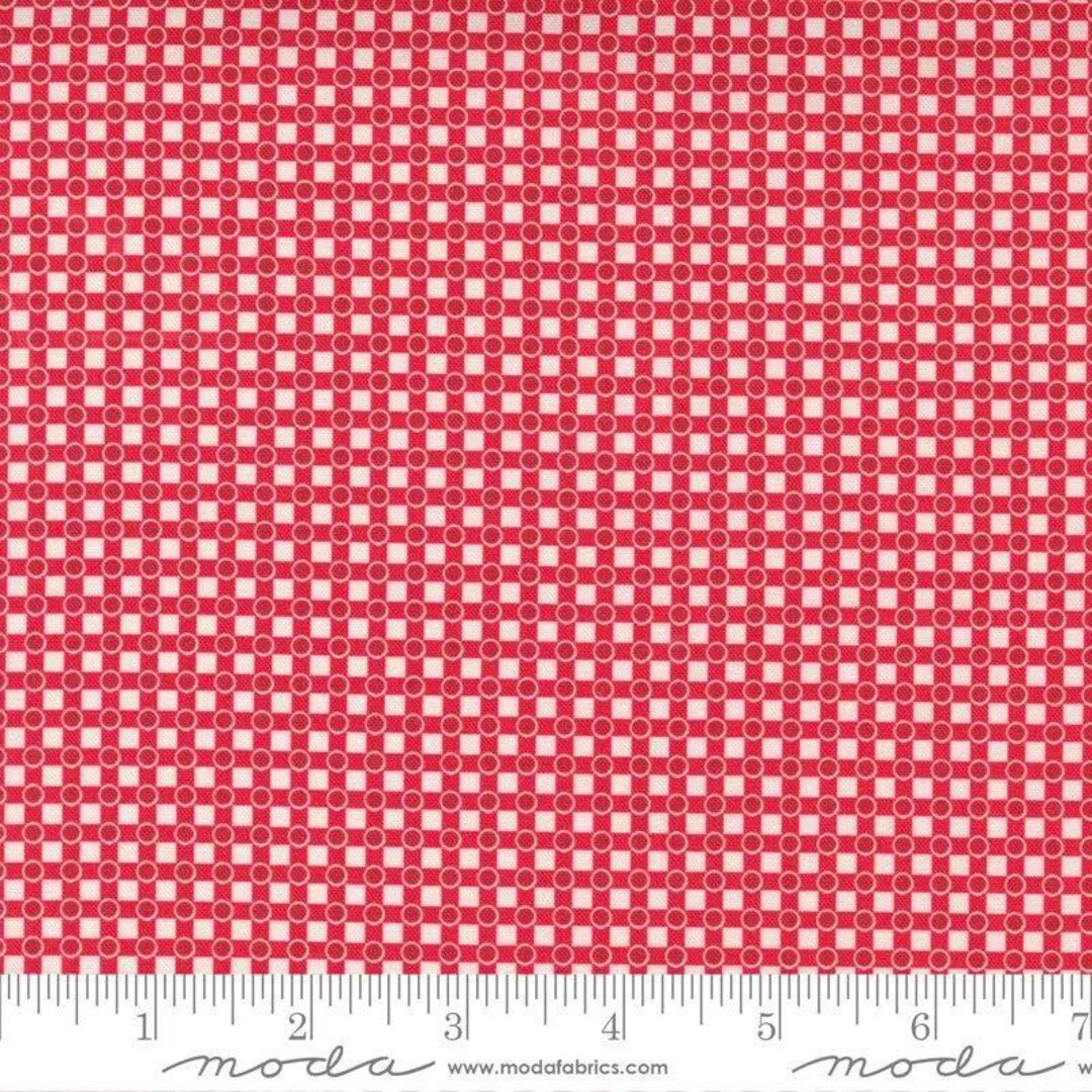 Red Dotted Check Story Time Fabric - 21794 12 - American Jane - by the ...