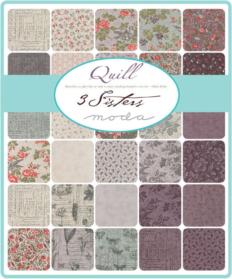 Parchment Tan Quill Fabric Moda 3 Sisters 44154 11 - Etsy