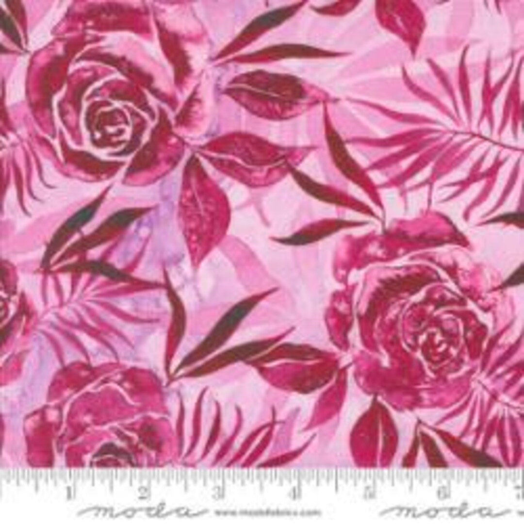 Magenta Coming up Roses Fabric - 39783 18 - Moda - Create Joy Project ...