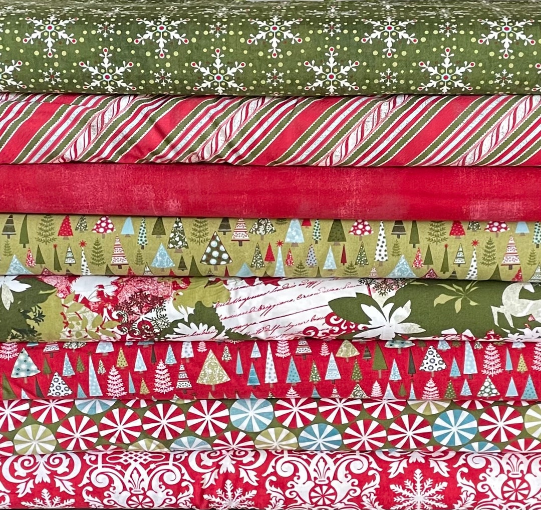 Red Green Peppermint Bark Fabric Group - Christmas - Basicgrey - Moda ...